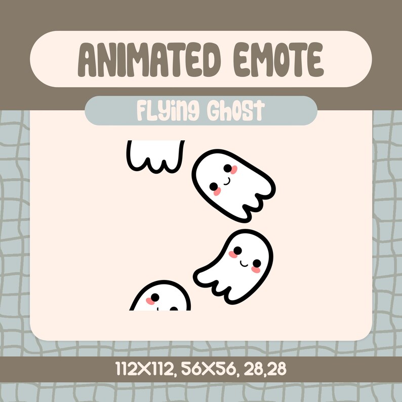 Flying Ghost Animated Twitch Emote, Spooky Halloween Stream (digital ...