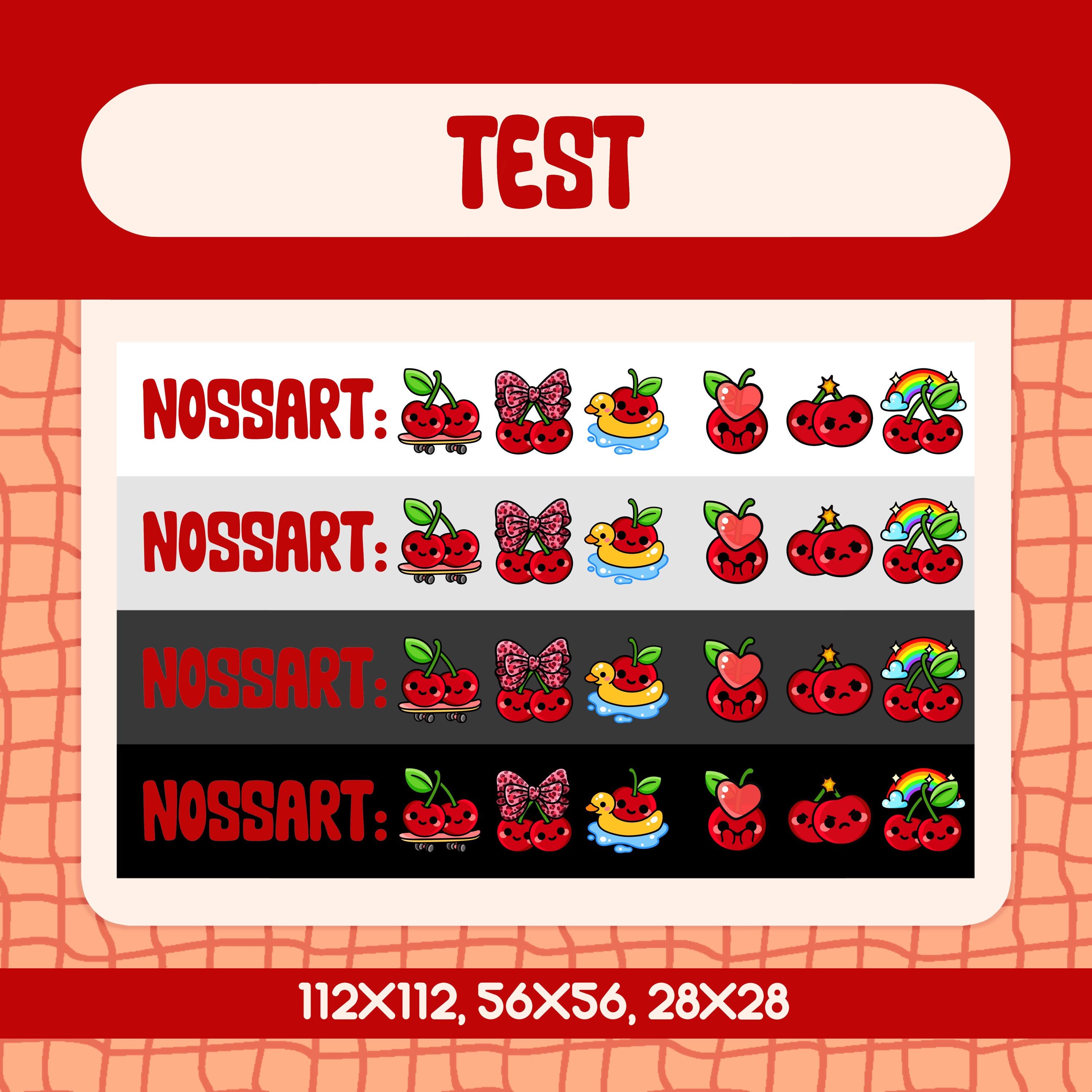 Kawaii Cherry Emotes Pack, Cute Twitch Discord Stream Assets (digital ...