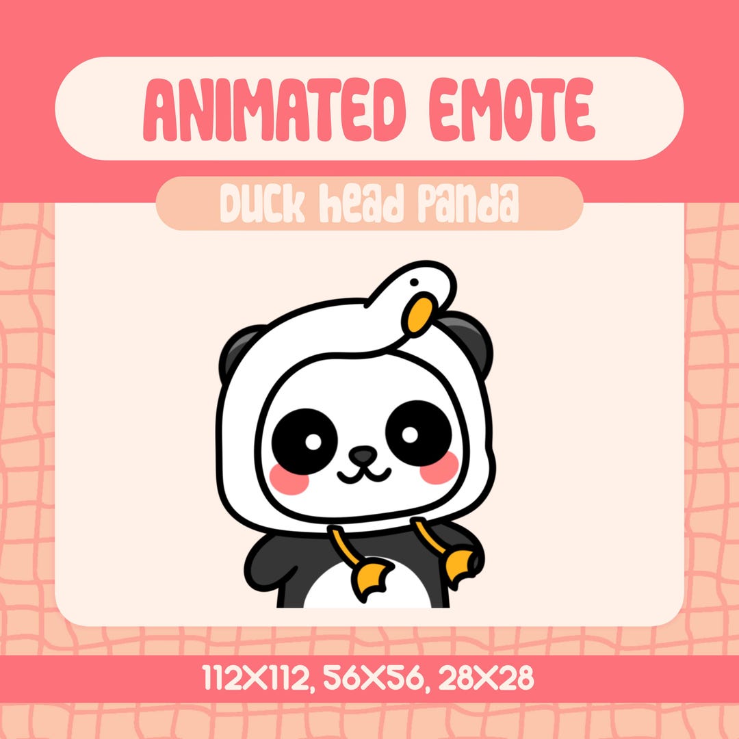Kawaii Duck Hat Panda Animated Emote for Twitch, Discord (digital ...