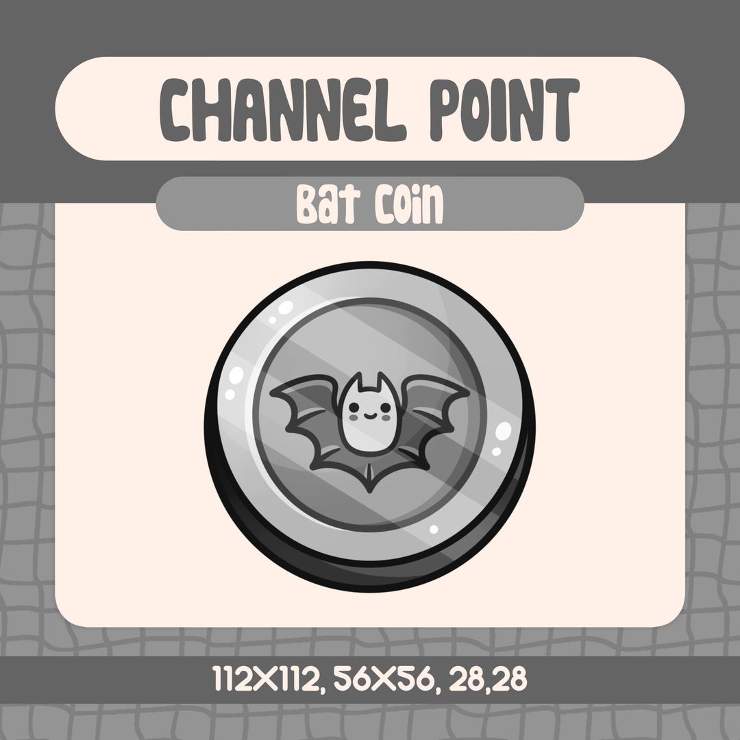 Spooky Silver Bat Coin Channel Point Icon for Twitch and Discord ...