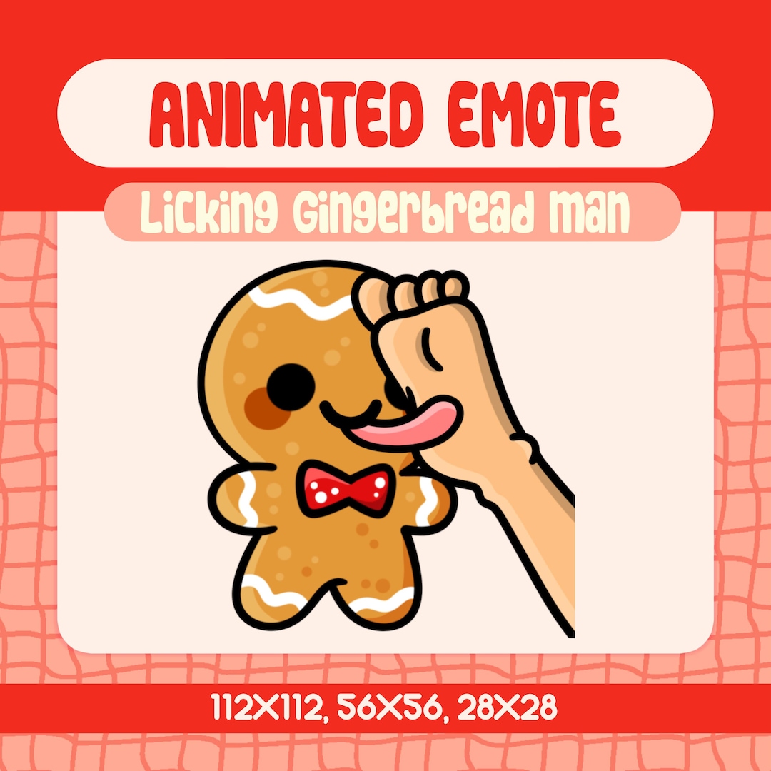 Kawaii Licking Gingerbread Man Animated Emote for Twitch and Discord ...