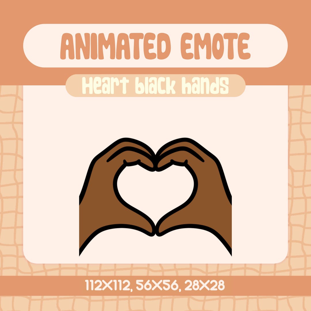 Heart Black Hands Animated Emote for Twitch and Discord, Love Emote for ...