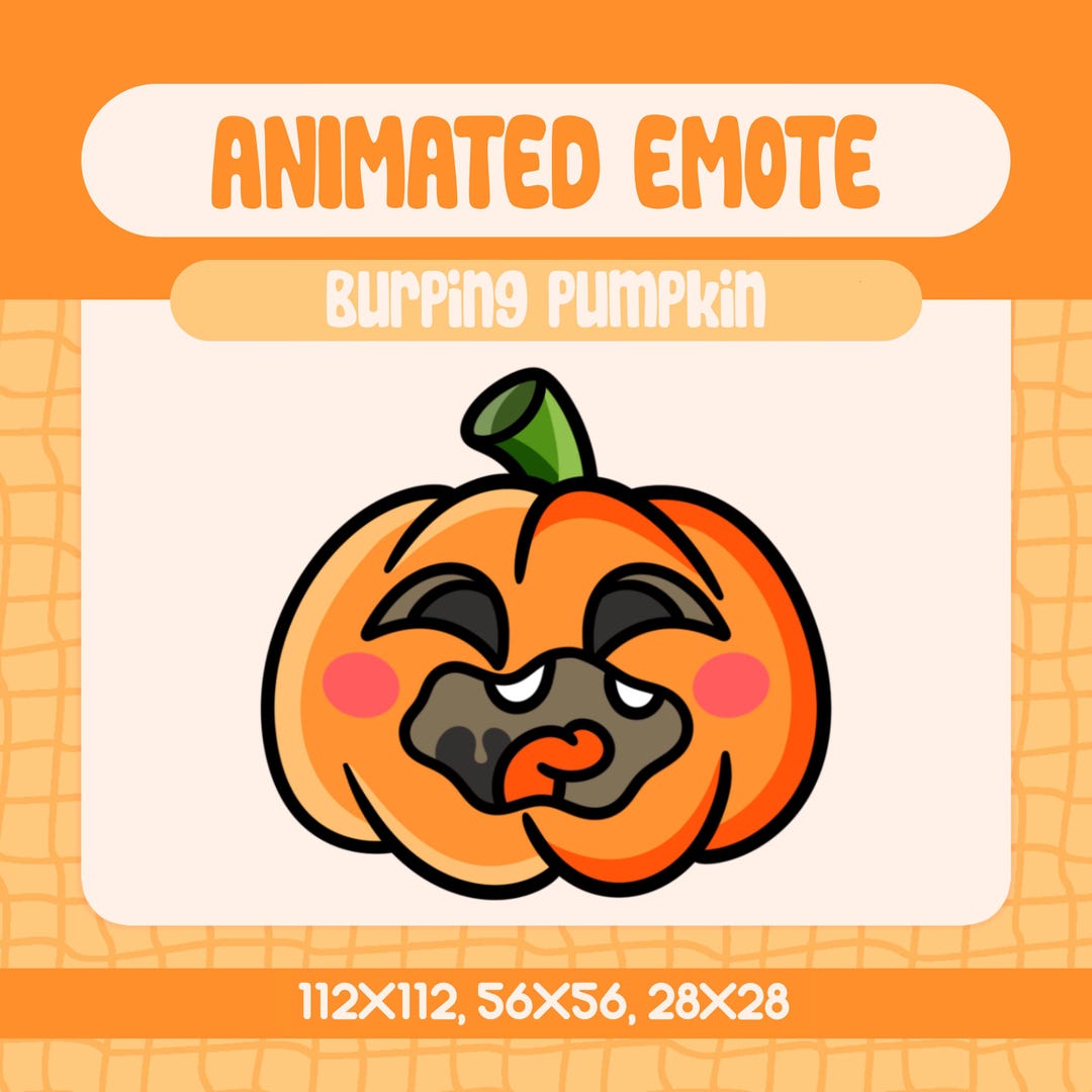 Burping Pumpkin Animated Emote for Twitch and Discord, Funny Gross ...