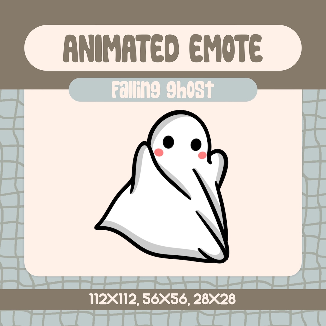 Falling Ghost Animated Emote for Twitch and Discord, Kawaii Ghost ...