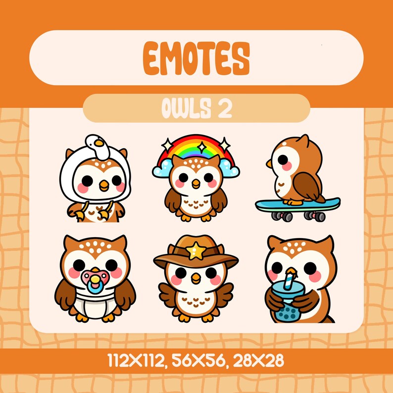 Kawaii Owl Emotes Pack, Streamer Emote Set (digital Download) - Etsy