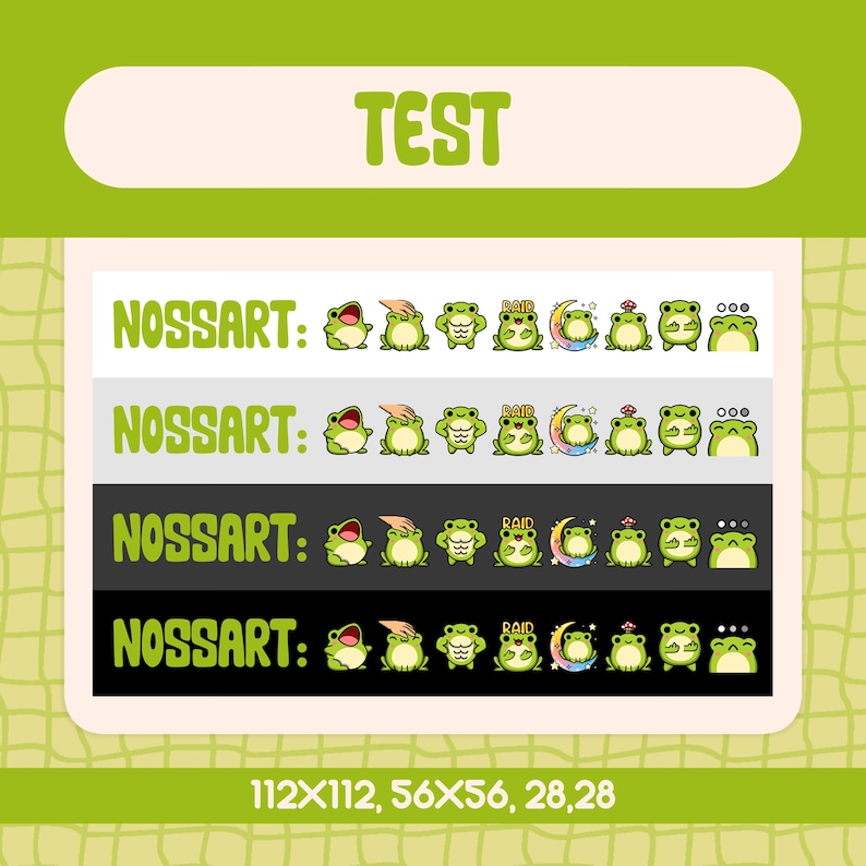 Kawaii Frog Emote Set for Twitch, Fun Stream Designs (digital Download ...