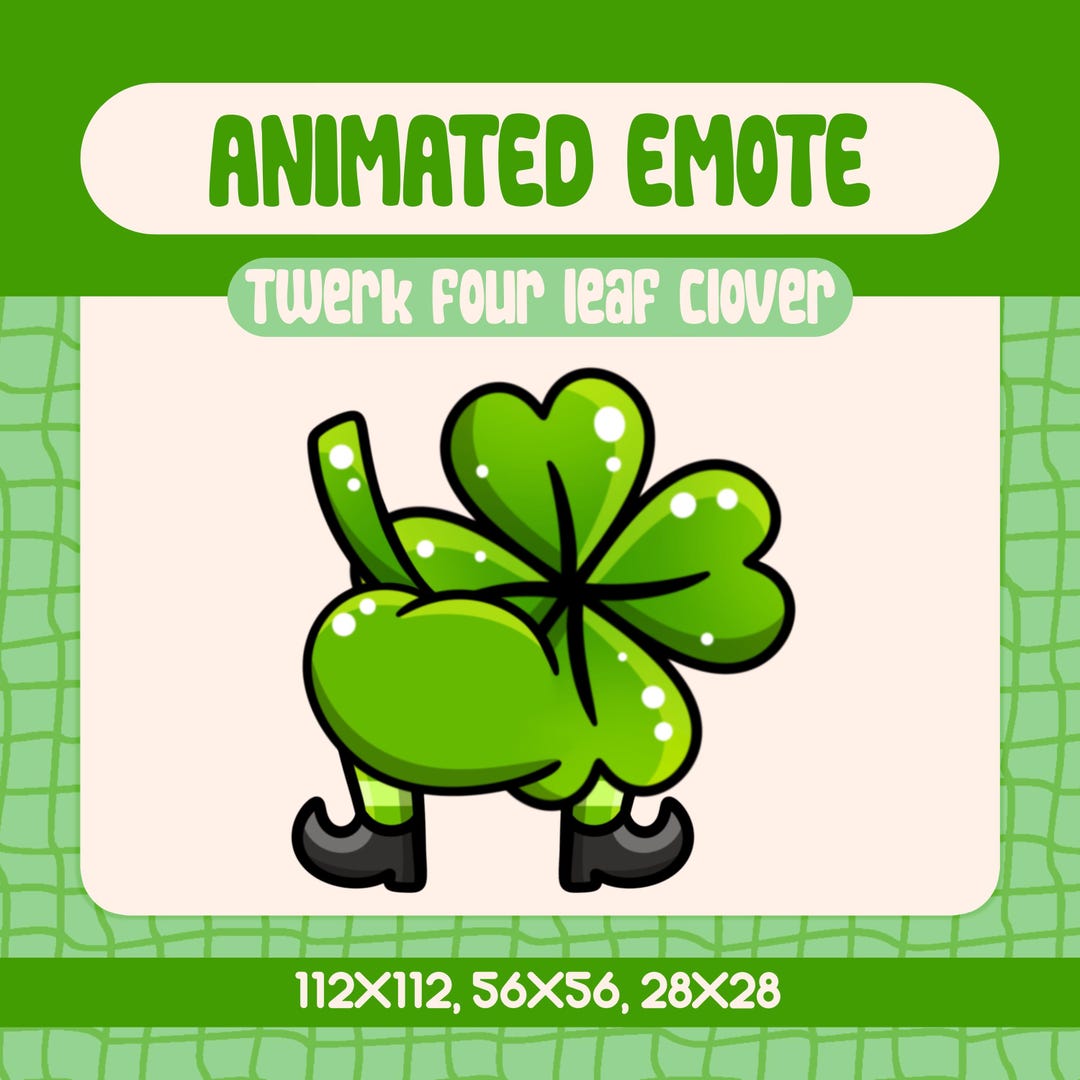 Kawaii Twerk Four Leaf Clover Animated Emote for Twitch and Discord ...