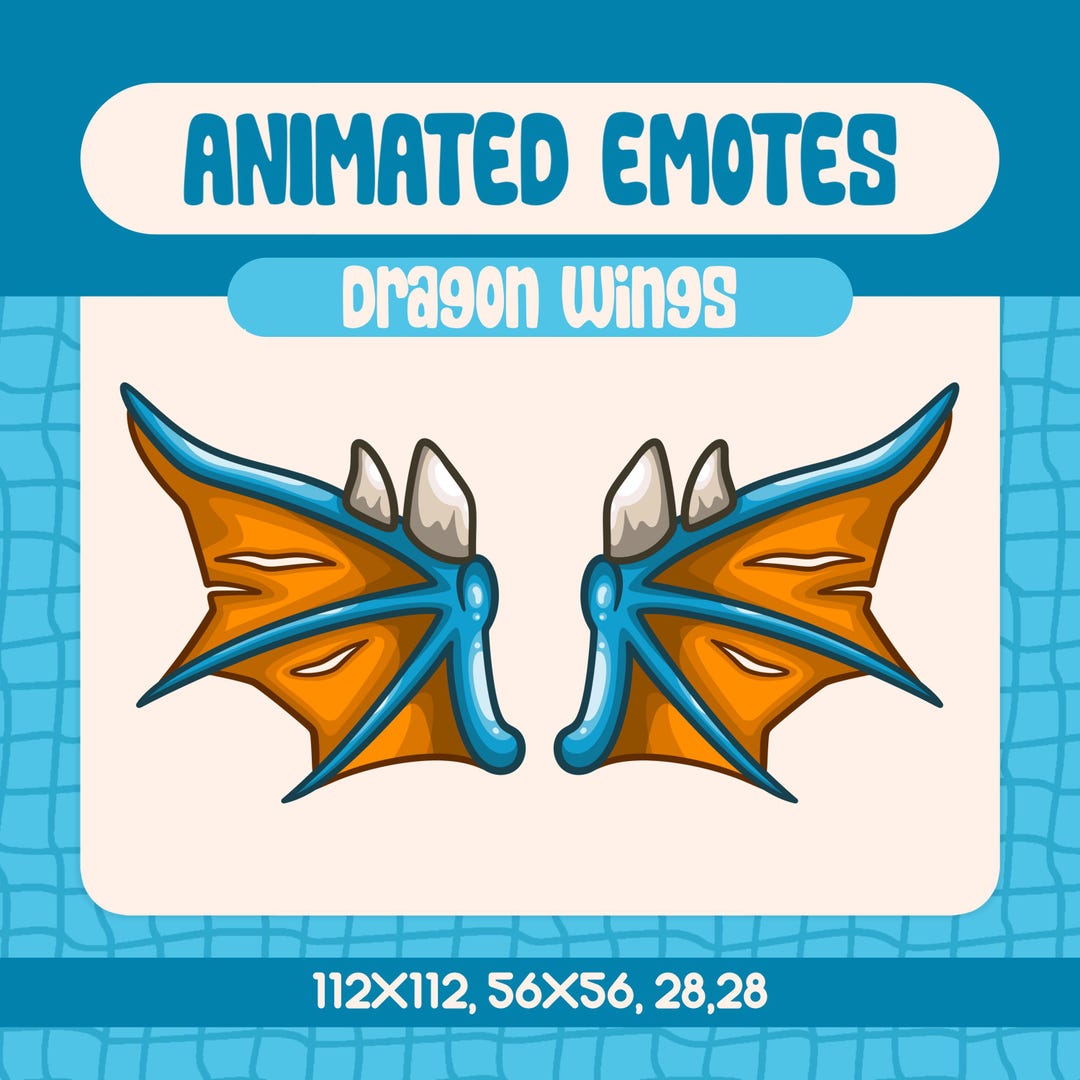Dragon Wings Animated Twitch Emote, Twitch Badge Dragon Emote, Stream ...