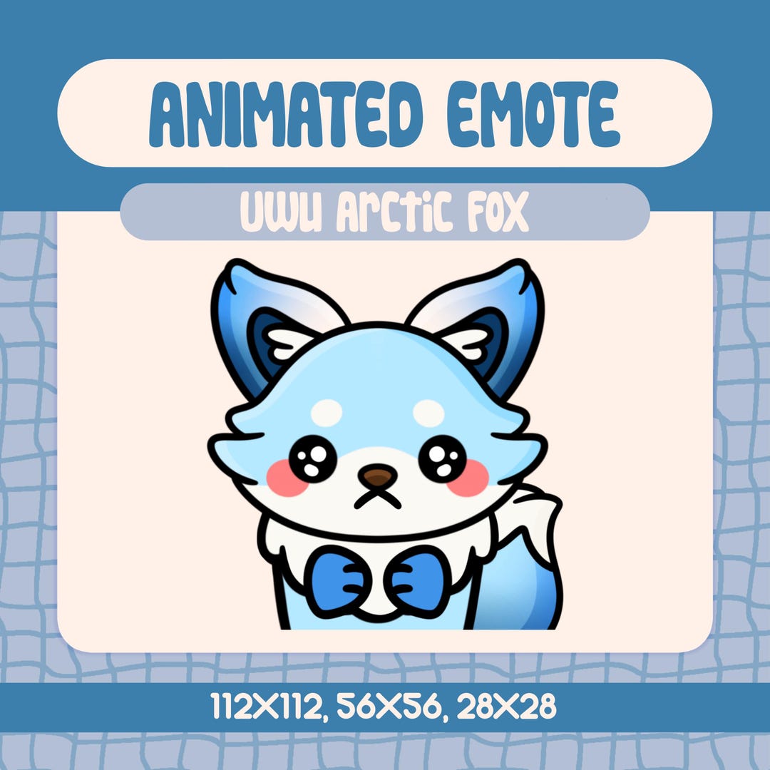 Cute Uwu Arctic Fox Animated Emote, Twitch Discord Streamer (digital ...