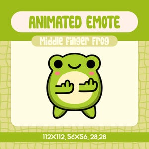Animated Middle Finger Frog Emote for Streamers, Kawaii Frog Twitch ...