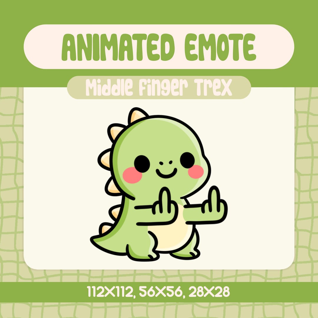 Funny T-rex Middle Finger Emote for Twitch, Discord (digital Download ...