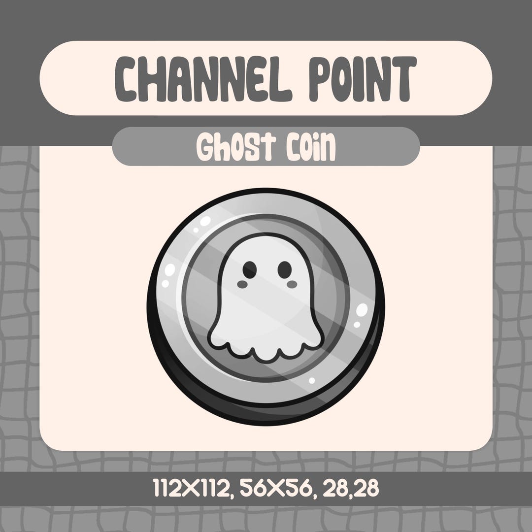 Spooky Silver Ghost Coin Channel Point Icon, Twitch Emote (digital ...