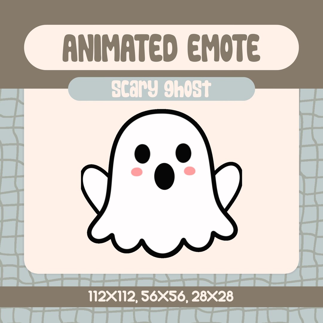 Kawaii Scary Ghost Animated Emote for Twitch and Discord, Cute Spooky ...