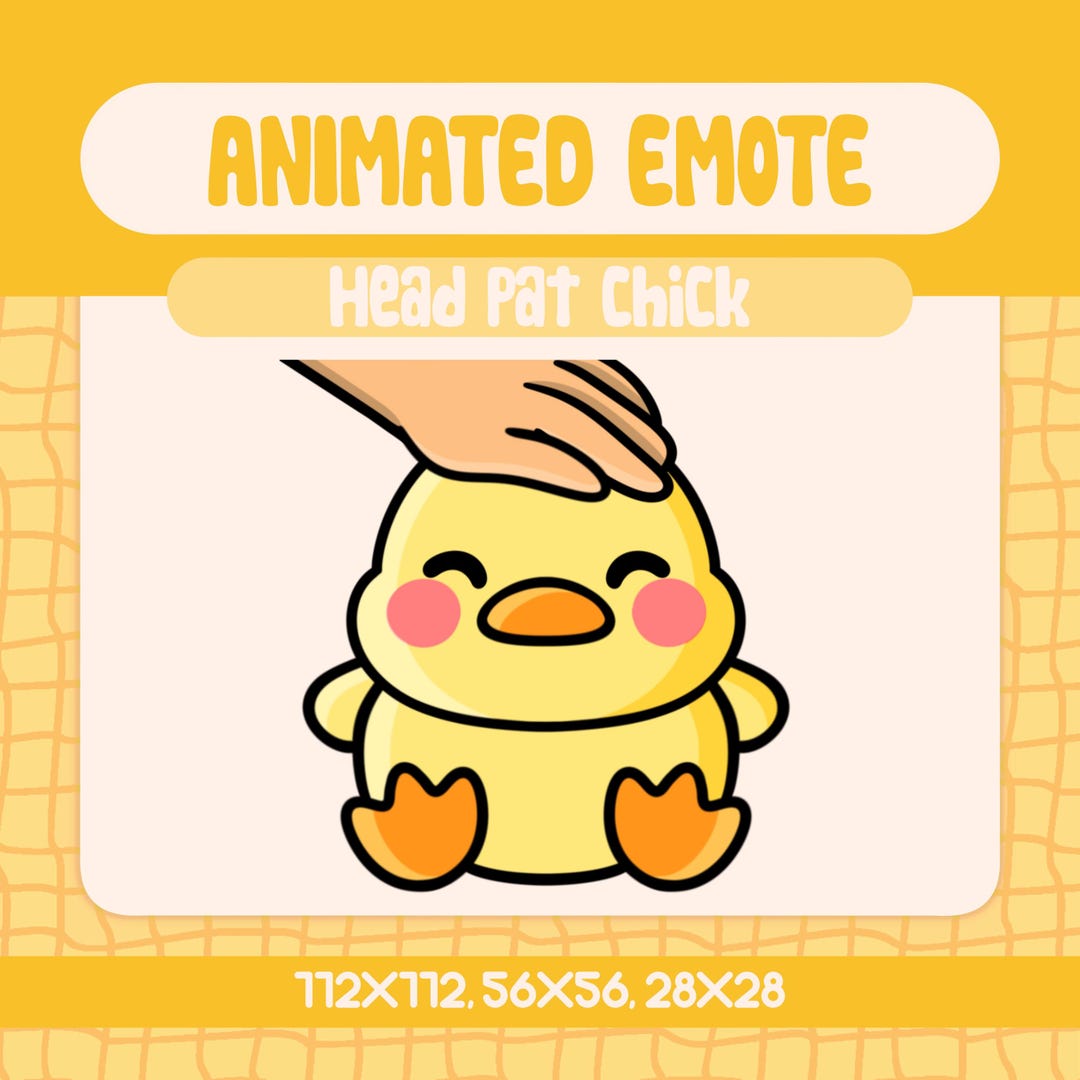 Kawaii Head Pat Chick Animated Emote, Twitch Discord Stream (digital ...