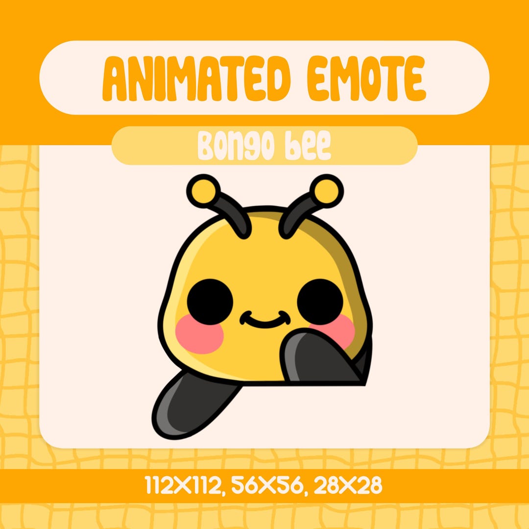 Kawaii Bongo Bee Animated Emote for Twitch and Discord, Cute and ...