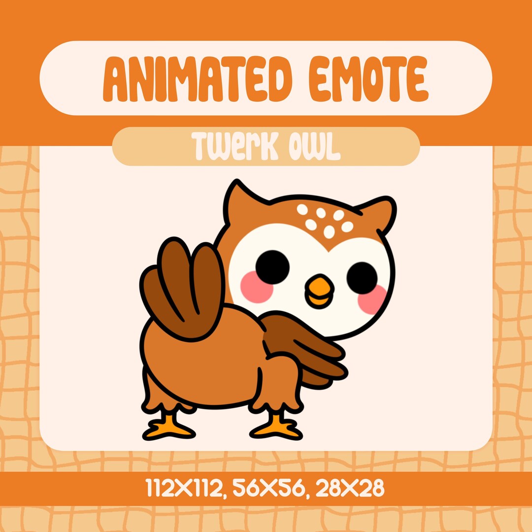 Kawaii Brown Owl Twerking Animated Emote for Twitch, Funny Bird Dance ...