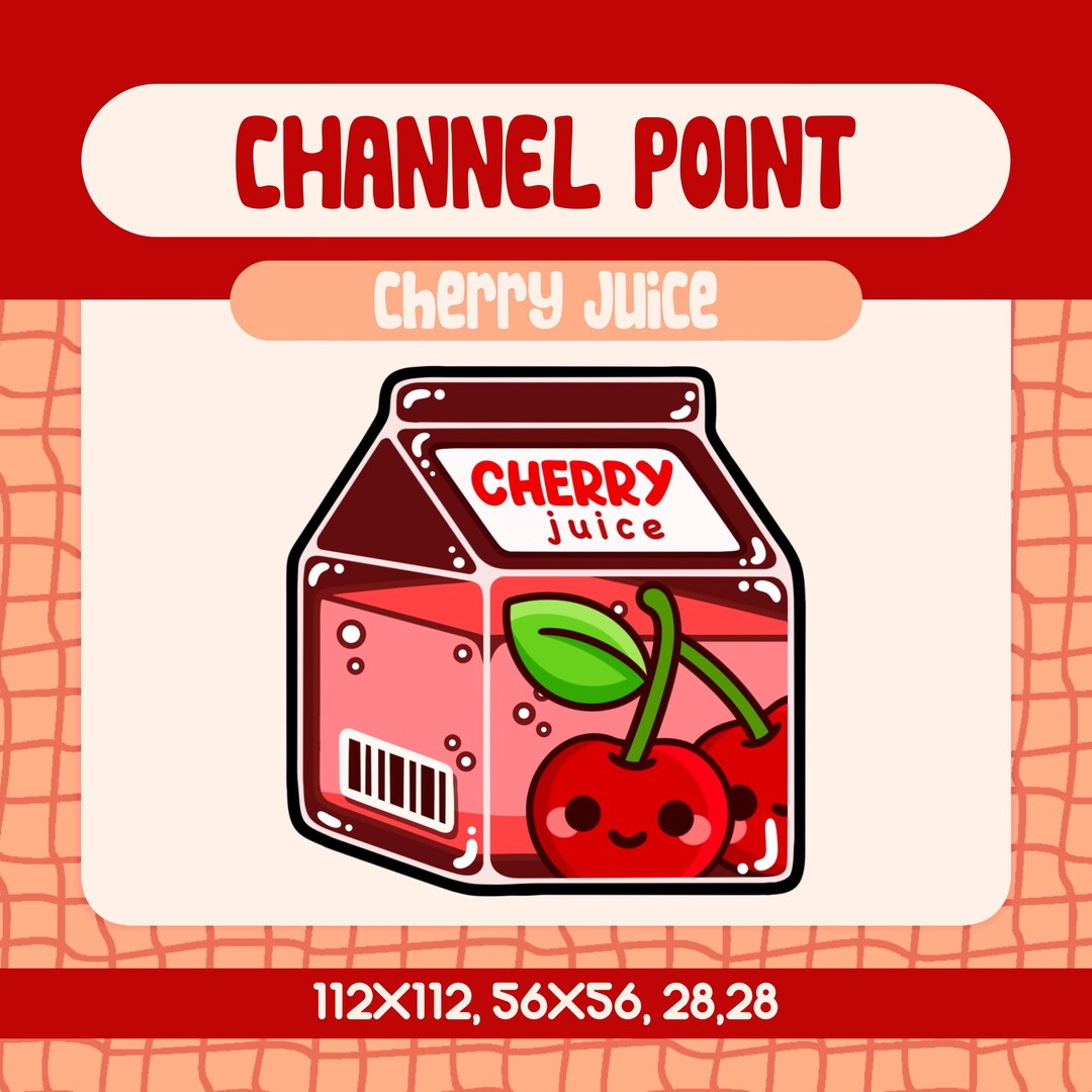 Kawaii Cherry Juice Channel Point for Twitch Streamers, Cute Fruit ...