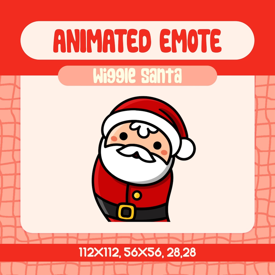 Animated Wiggle Santa Emote for Twitch Streamers, Cute Kawaii Christmas ...