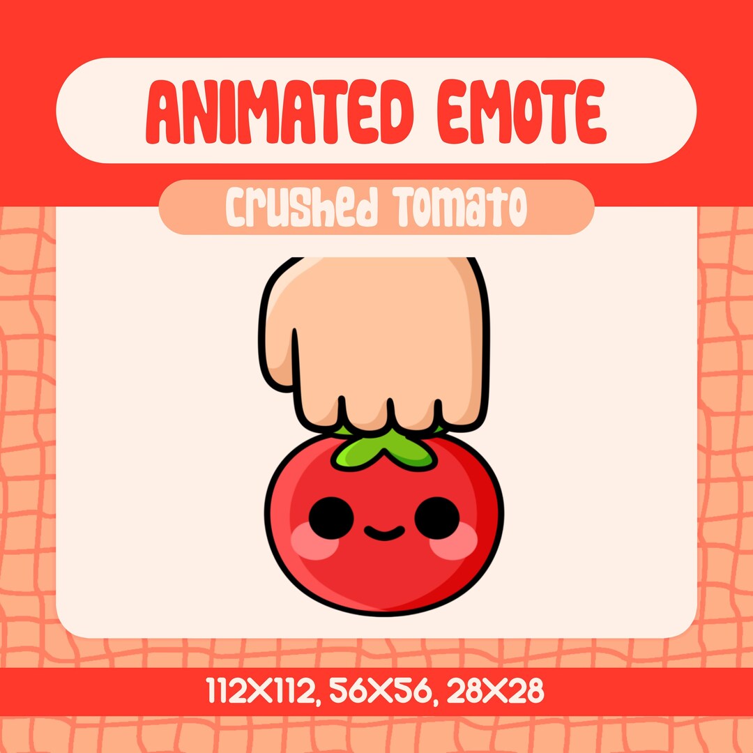 Crushed Tomato Animated Emote for Twitch and Discord, Funny Kawaii ...