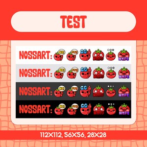 Kawaii Tomato Emotes Pack, Twitch and Discord Streamer Set (digital ...