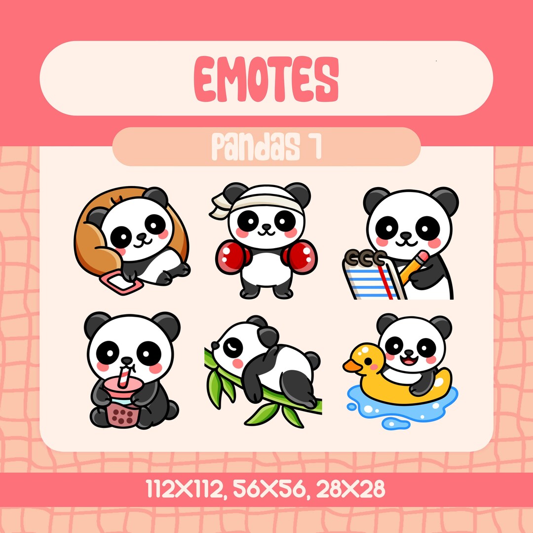 Kawaii Panda Emotes Pack, Cozy Streamer Emote Set (digital Download) - Etsy