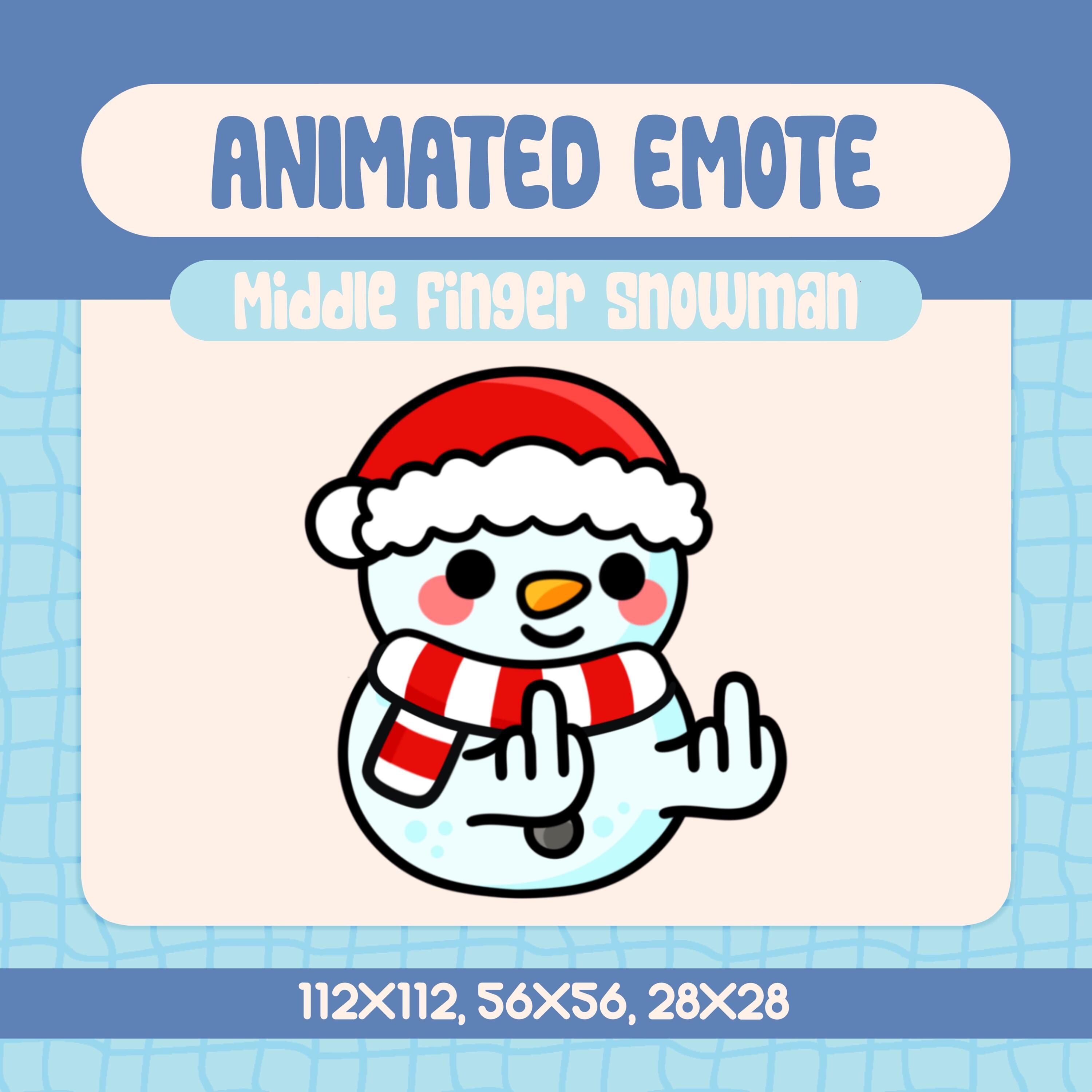 Kawaii Middle Finger Snowman Animated Emote for Twitch and Discord ...