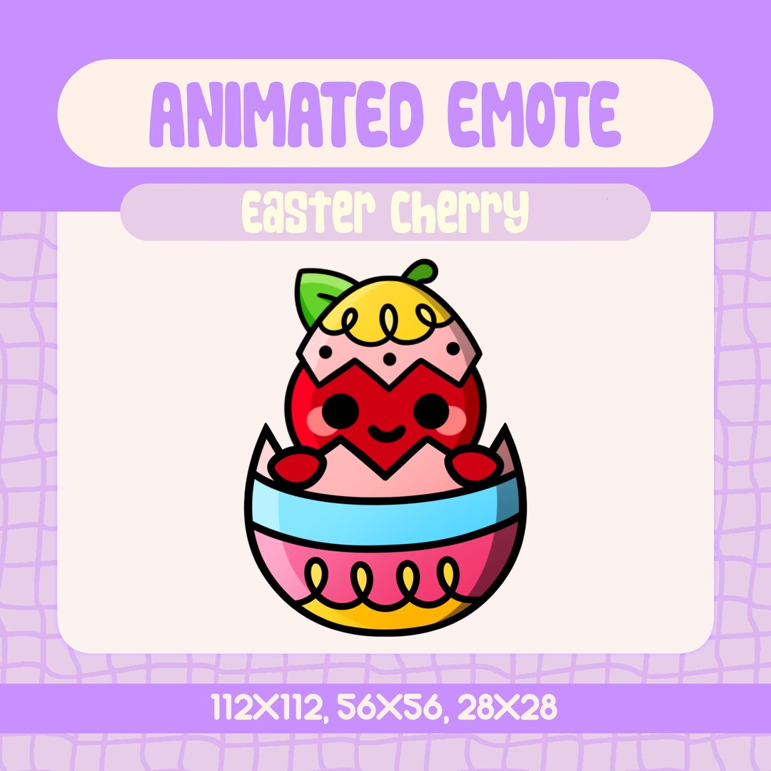 Kawaii Easter Cherry Animated Emote for Twitch, Discord (digital ...