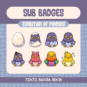 Evolution of Pigeon Sub Badges, From Baby Pigeon to Gold King, Rainbow ...