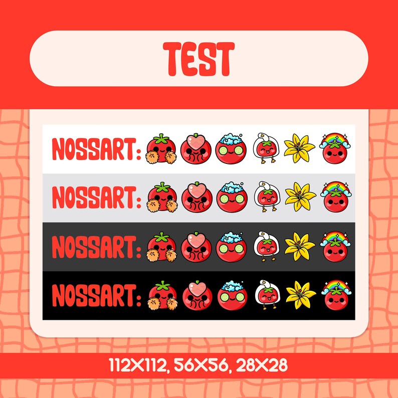 Kawaii Tomato Emotes Pack, Twitch and Discord Streamer Set (digital ...
