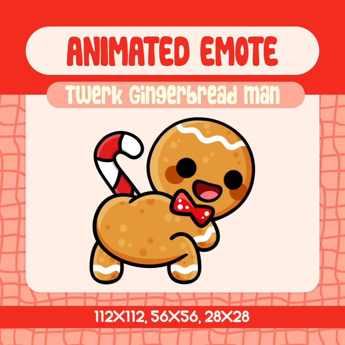 Kawaii Twerking Gingerbread Man Animated Emote for Twitch, Discord ...
