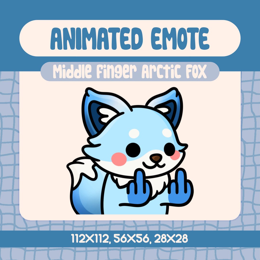 Funny Arctic Fox Middle Finger Animated Emote (digital Download) - Etsy