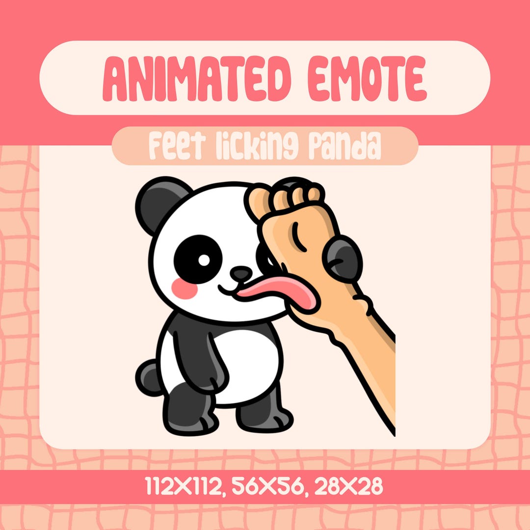 Kawaii Feet Licking Panda Animated Emote for Twitch, Discord (digital ...