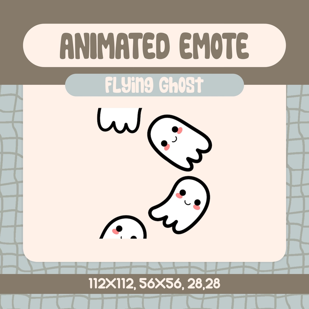 Flying Ghost Animated Twitch Emote, Spooky and Fun Emote for Streamers ...