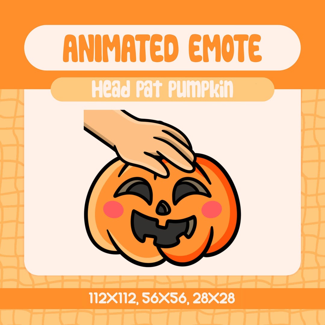 Kawaii Pumpkin Head Pat Animated Emote, Twitch, Discord (digital ...