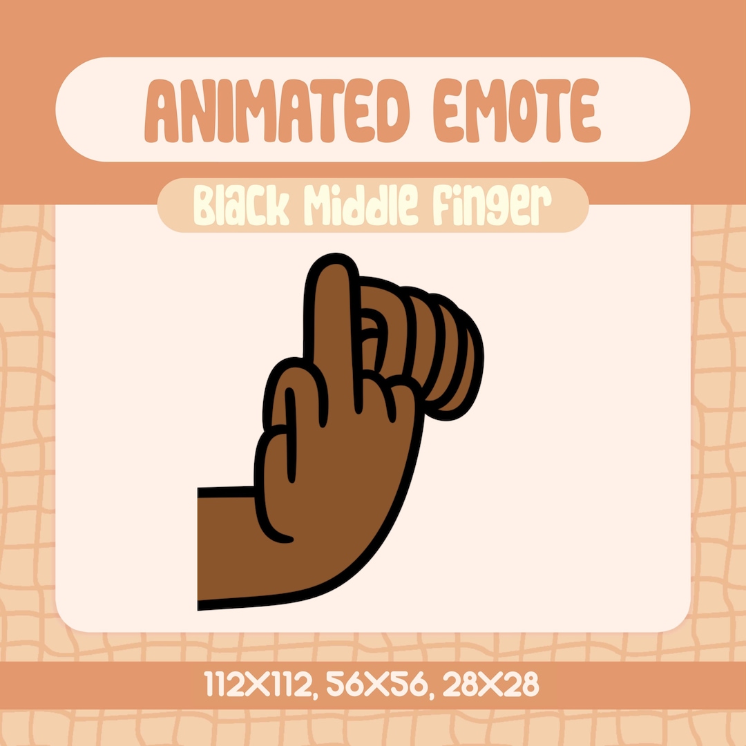 Black Middle Finger Animated Emote, Twitch Discord (digital Download ...