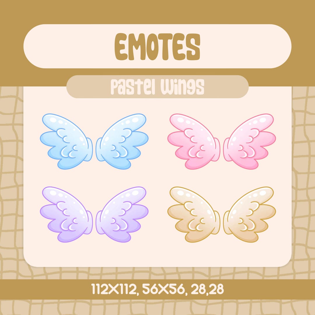 Twitch Angel Wing Emotes, Kawaii Angel Wings Stream Emotes, Discord ...