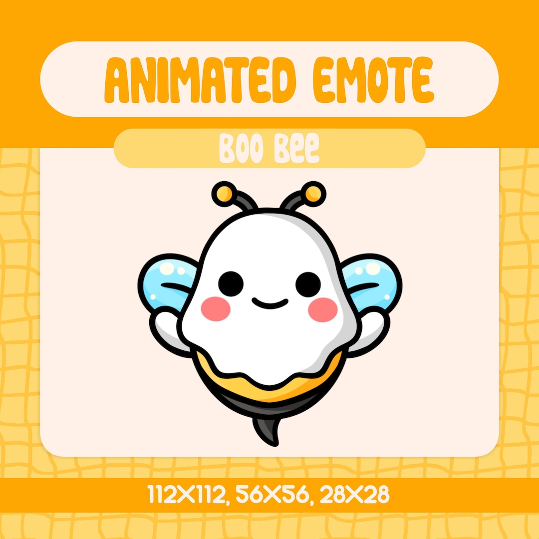 Funny Kawaii Boo Bee Animated Emote for Twitch, Spooky Bee Emote for Streamers and Discord, Cute ...