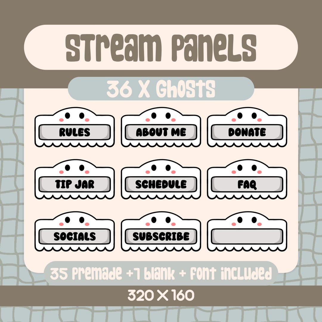 36 Kawaii Ghost Stream Panels for Twitch or Discord, Spooky Streamer ...
