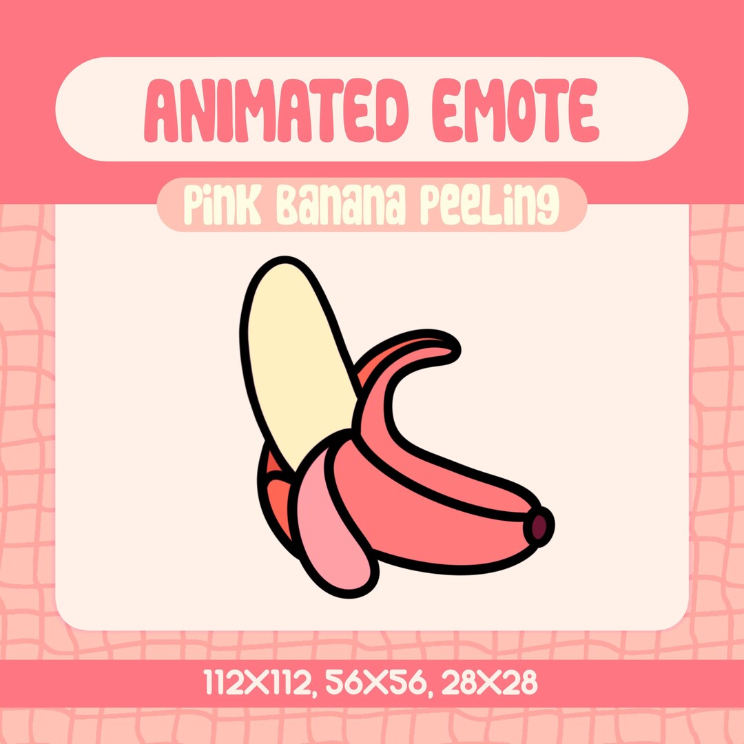 Pink Banana Peeling Animated Emote for Twitch and Discord, Funny Food ...