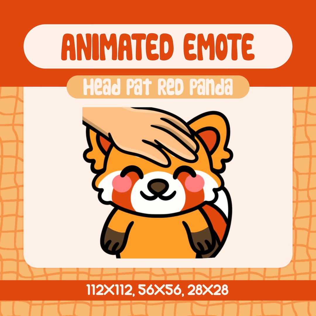 Red Panda Head Pat Animated Emote for Twitch and Discord, Cute Petting ...