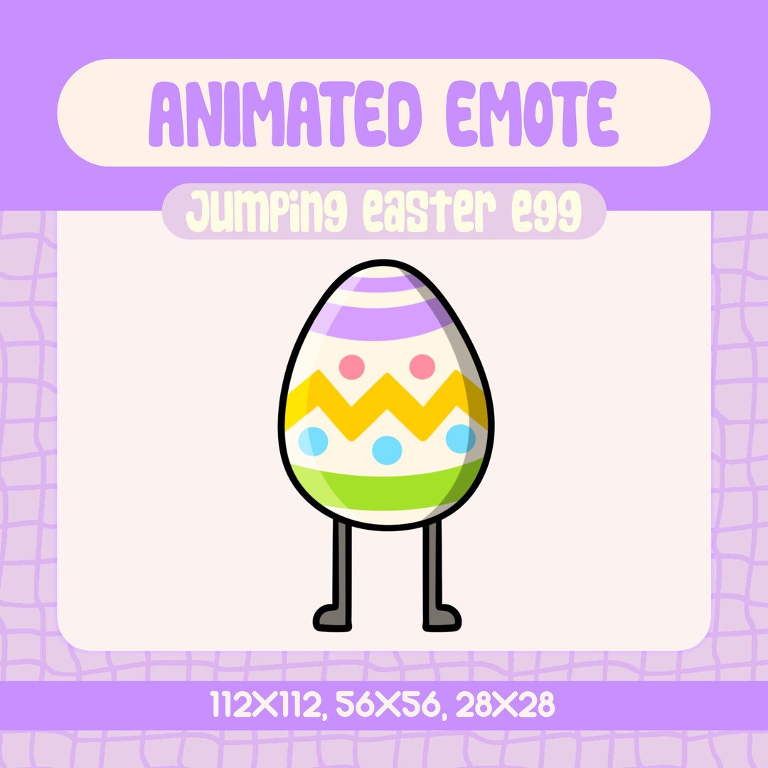 Kawaii Jumping Easter Egg Animated Emote for Twitch and Discord, Cute ...