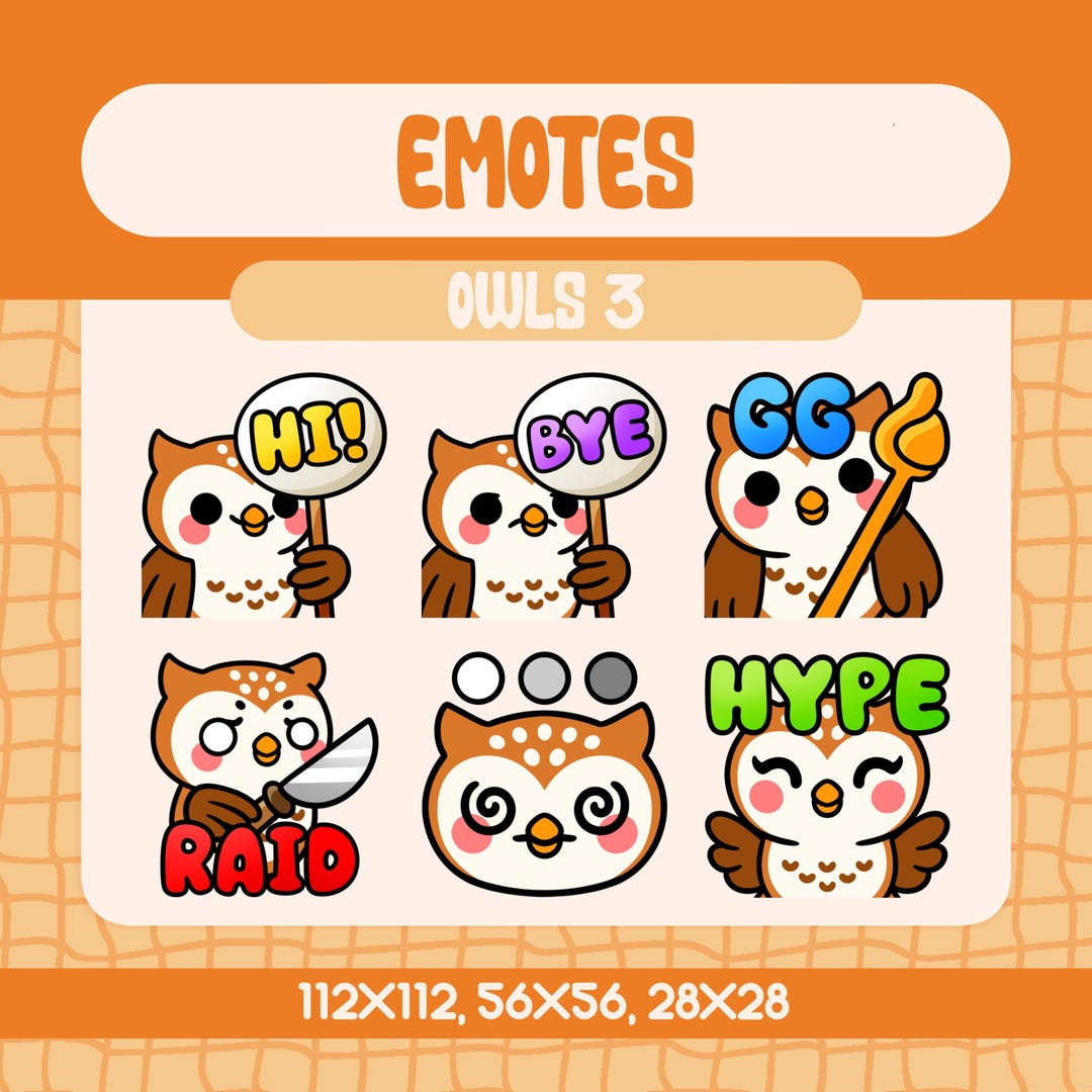 Kawaii Owl Emotes Pack for Twitch, Discord - Etsy