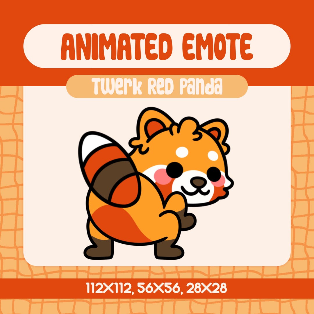 Twerk Red Panda Animated Emote for Twitch and Discord, Twerking Red ...