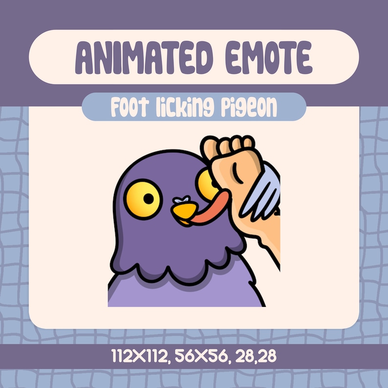 Animated Foot Licking Pigeon Emote, Kawaii Twitch/discord Emote ...
