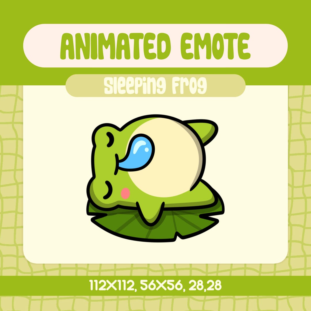 Animated Sleeping Frog Emote for Streamers, Kawaii Sleepy Frog Twitch ...