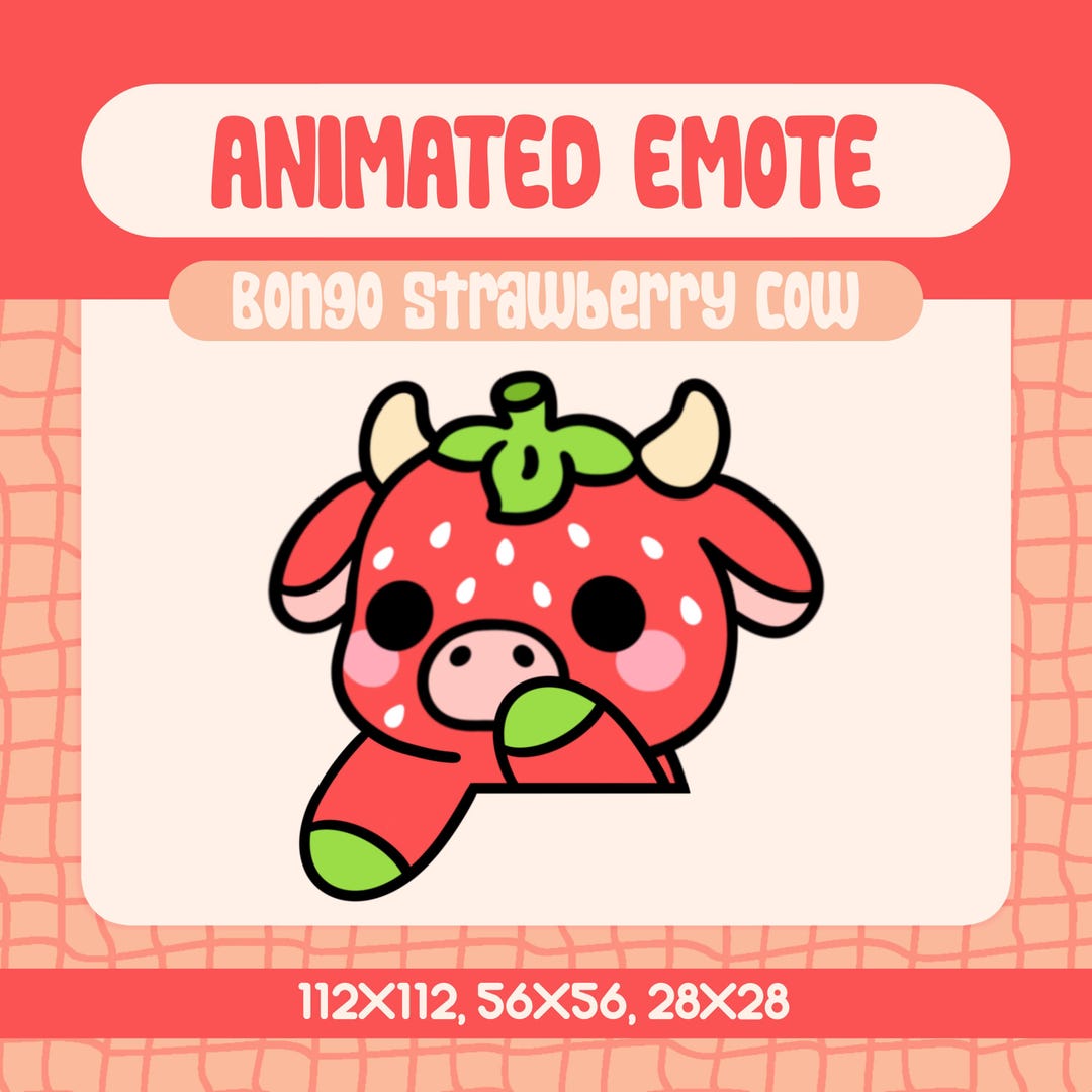 Funny Bongo Strawberry Cow Animated Emote for Twitch and Discord ...