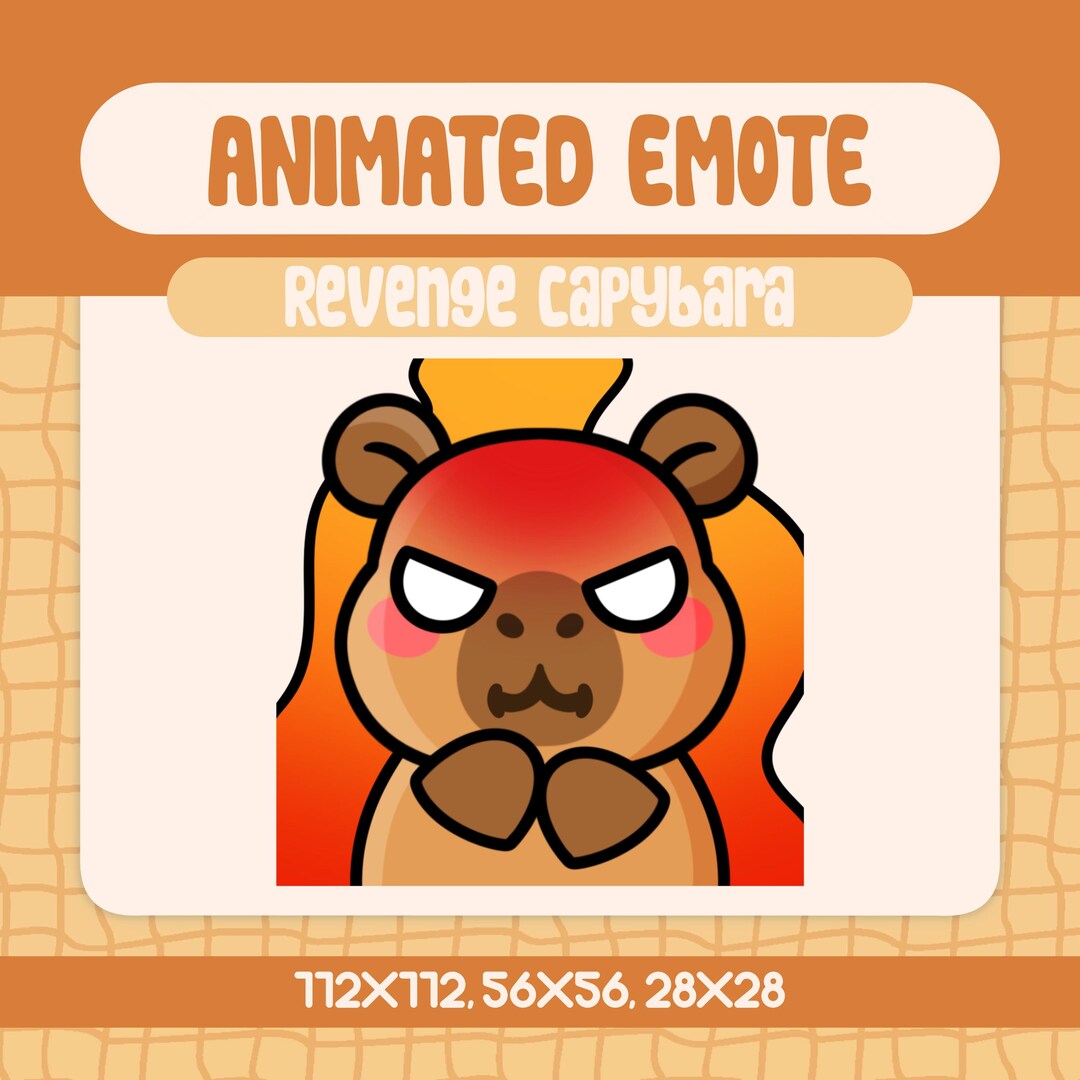 Kawaii Angry Capybara Animated Emote for Twitch, Discord (digital ...