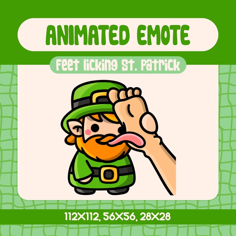 Kawaii Feet Licking Leprechaun Animated Emote for Twitch, Discord ...