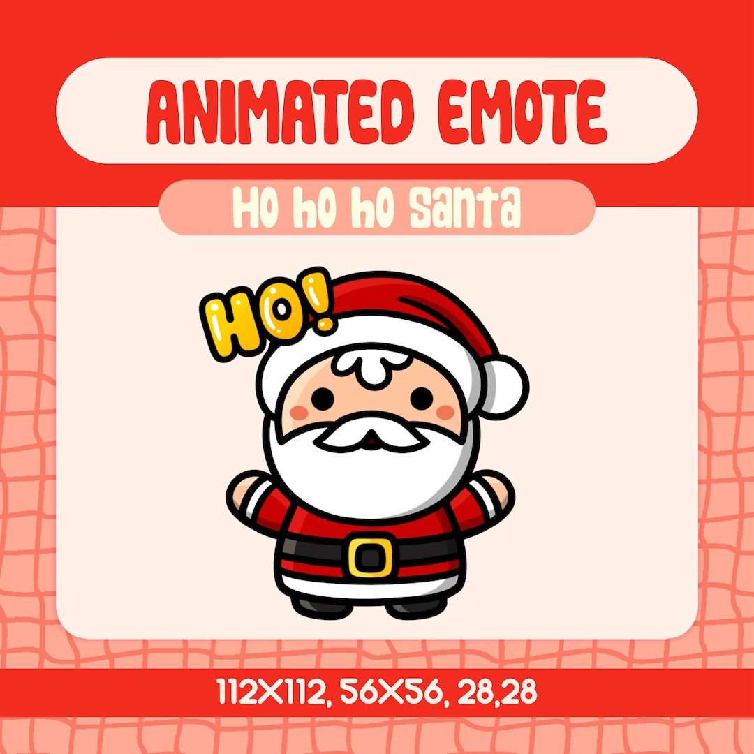 Ho Ho Ho Santa Animated Emote for Twitch, Cute Christmas Holiday Cheer ...