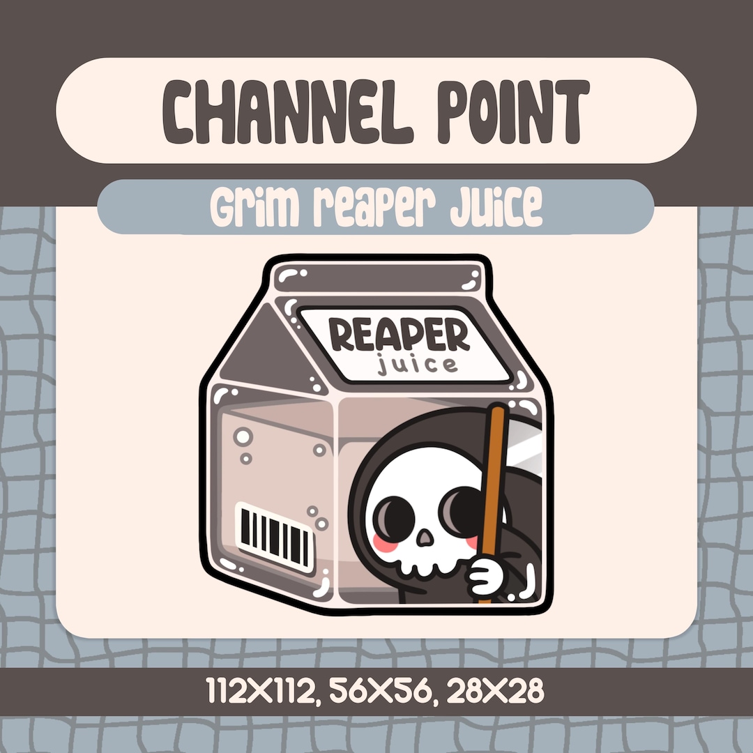 Kawaii Grim Reaper Juice Box Emote, Spooky Twitch Stream (digital ...